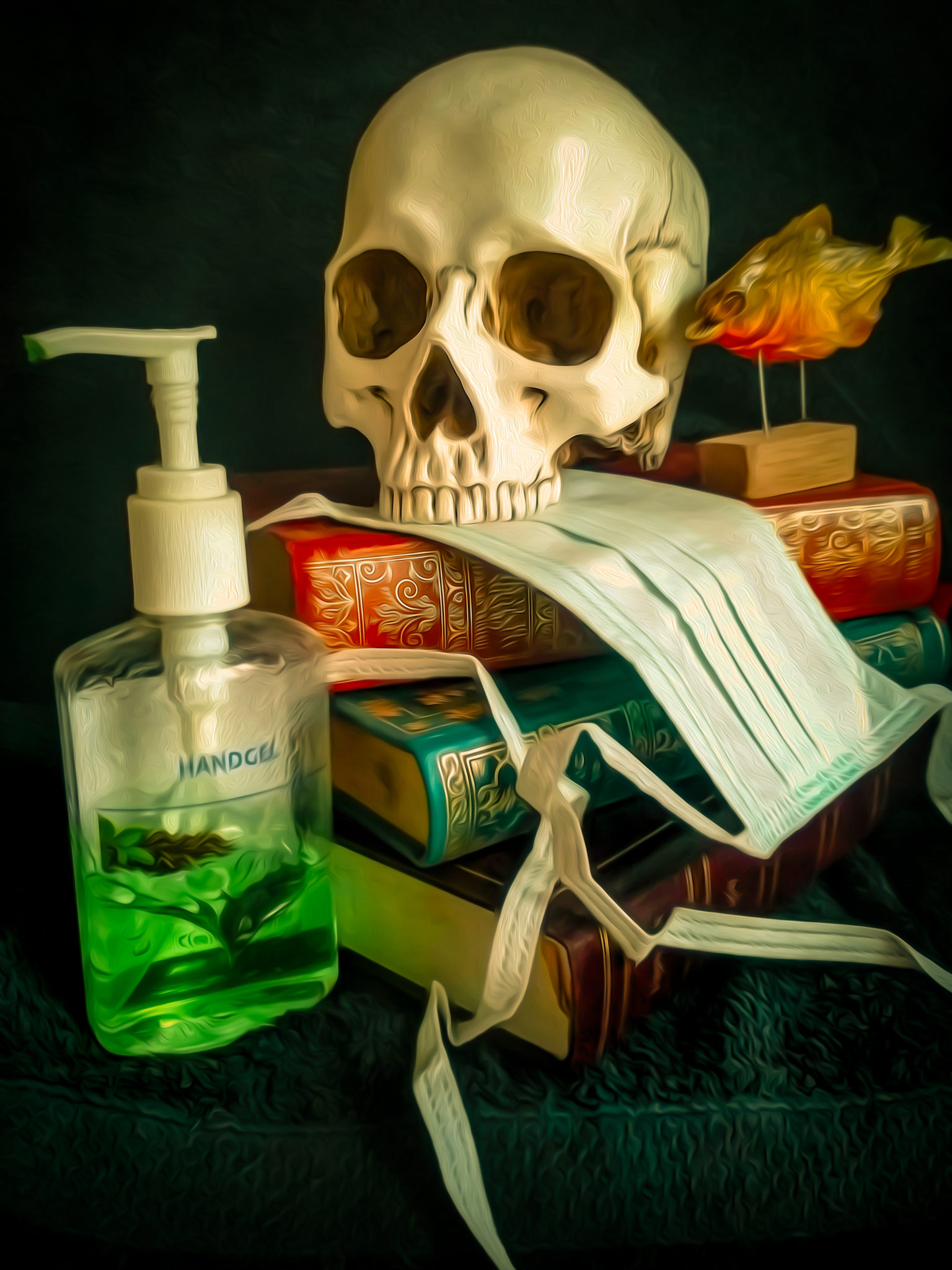 Un inédit des réserves : Vanité au crâne, masque et gel hydroalcoolique ...